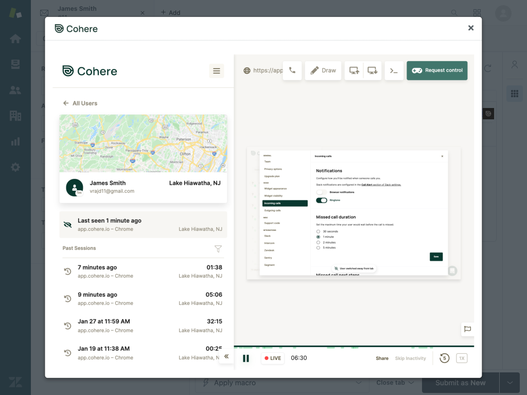 Cohere App Integration with Zendesk Chat